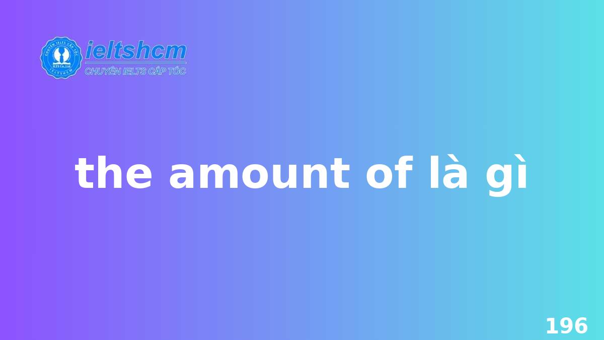 The amount of là gì? Nắm vững cách sử dụng để nói về số lượng trong ...
